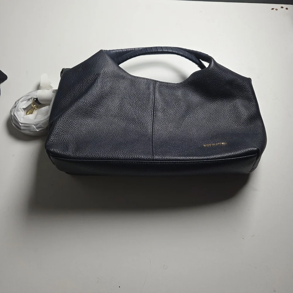 Bostanten | Bags | Bostanten Navy Blue Pebble Leather Hobo Bag | Poshmark